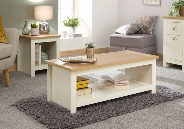 GFW Lancaster Coffee Table With Shelf -Cream by Bed Kingdom | uFurnish.com