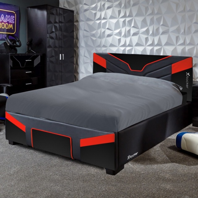 X-Rocker Cerberus MKII Ottoman-Double-Carbon Red by Bed Kingdom ...