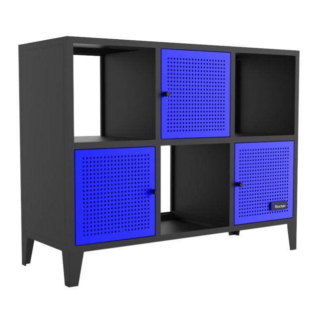 X Rocker Mesh-Tek 6 Cube Wide Storage Unit - Blue by Bed Kingdom ...