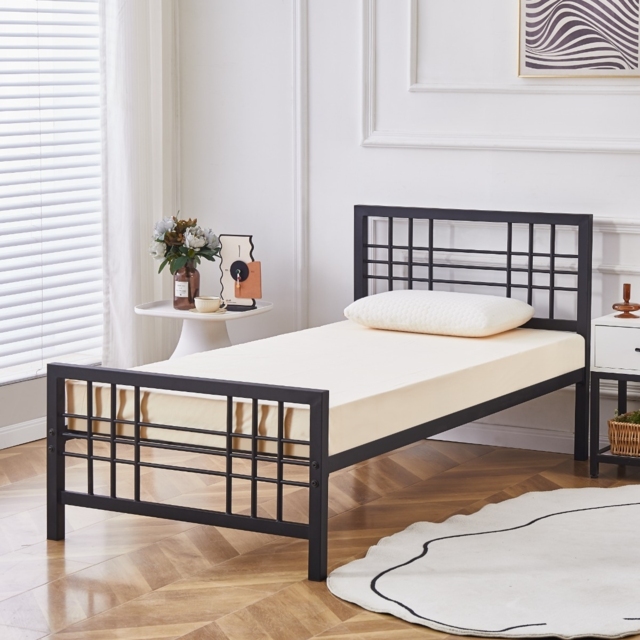 Flair Novak Metal Lattice Bed Frame Single by Bed Kingdom | ufurnish.com