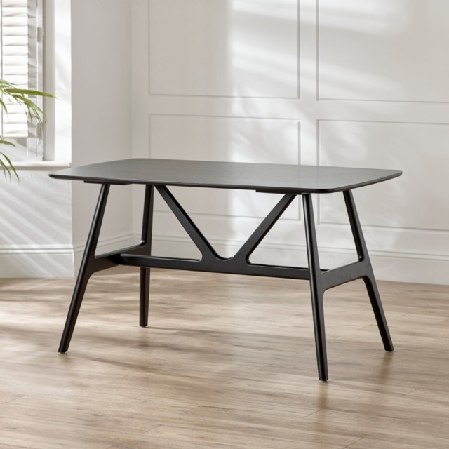 Flair Goran Dining Table - Black Oak by Bed Kingdom | uFurnish.com