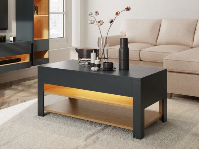 GFW Leon Coffee Table with LED-Anthracite by Bed Kingdom | ufurnish.com