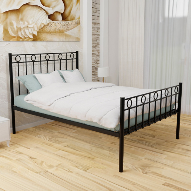 Wholesale Beds Carmen Wrought Iron Bed Frame-Black -Low Foot End ...