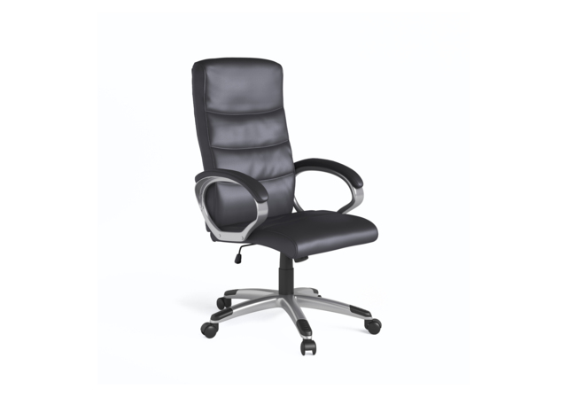 Alphason Hampton Leather Office Chair-Black by Bed Kingdom | ufurnish.com