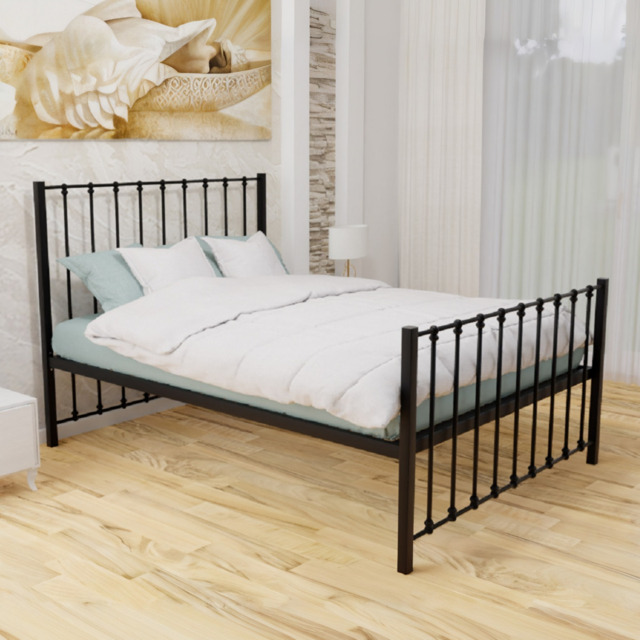 Wholesale Beds Krisjon Wrought Iron Bed Frame-Black -High Foot End ...