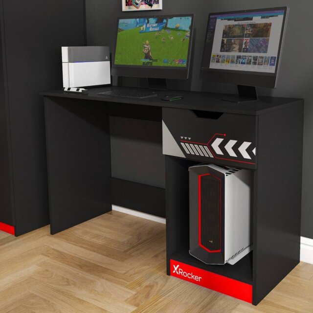 X Rocker Octane Gaming Desk with Drawer - Red by Bed Kingdom | ufurnish.com