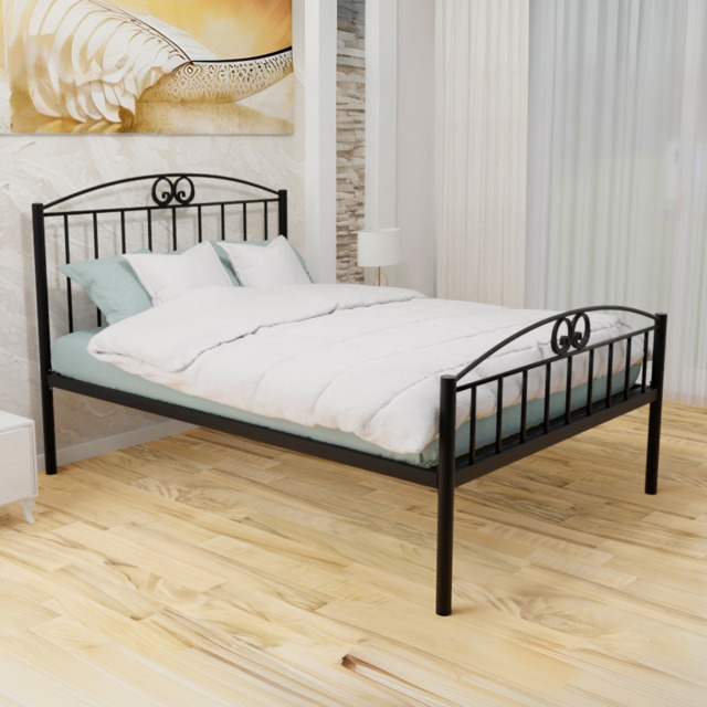 Wholesale Beds Holly Wrought Iron Bed Frame-Black -High Foot End ...