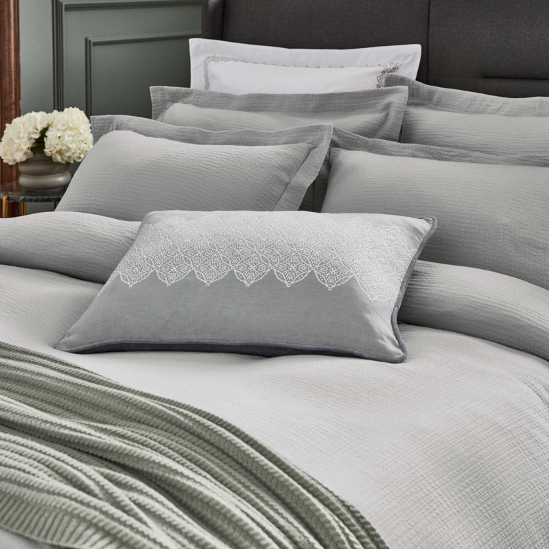 Bedeck of Belfast Nika Double Duvet Cover, Silver by Bedeck Home ...