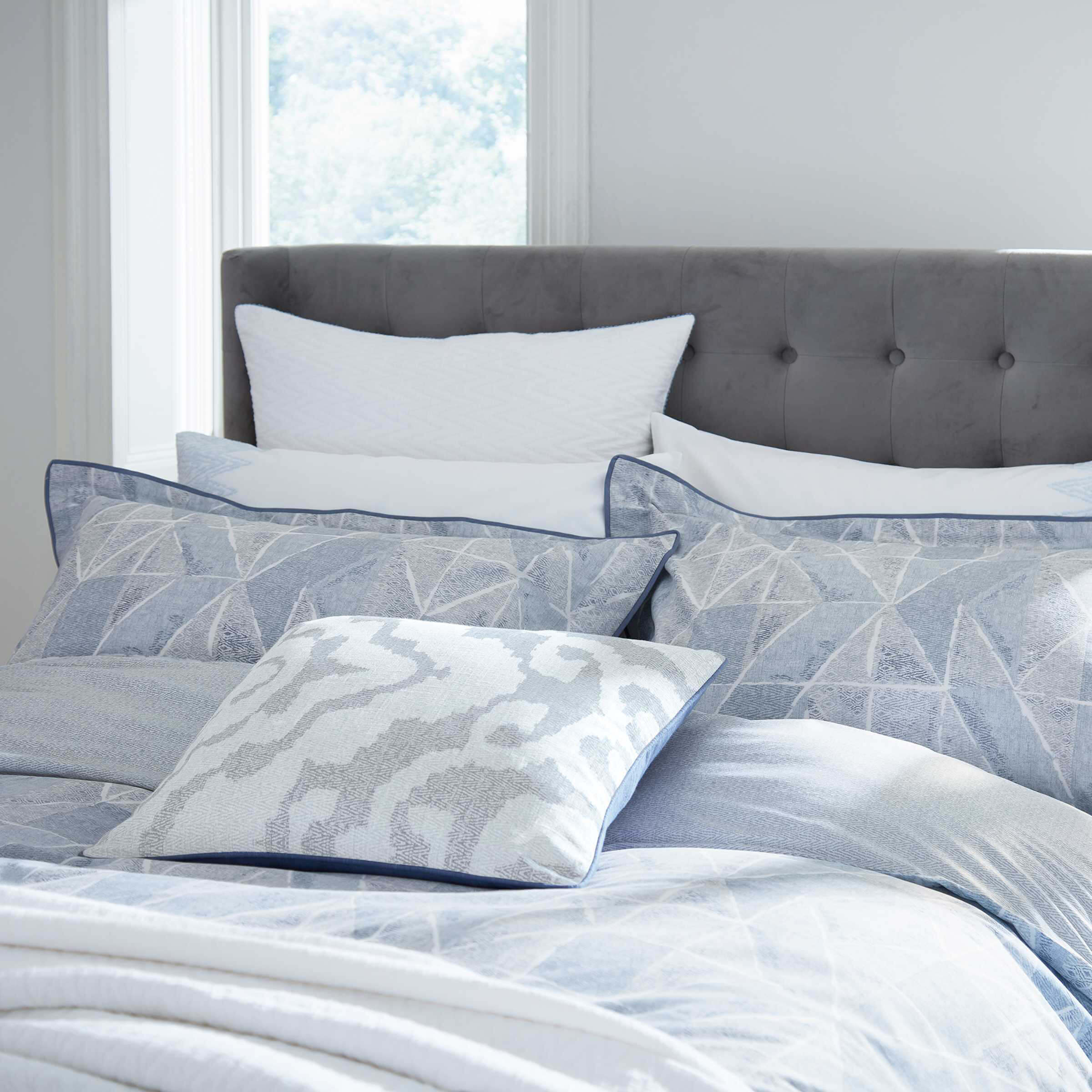 Bedeck Of Belfast Asami Super Kingsize Duvet Cover, Chambray Blue by ...