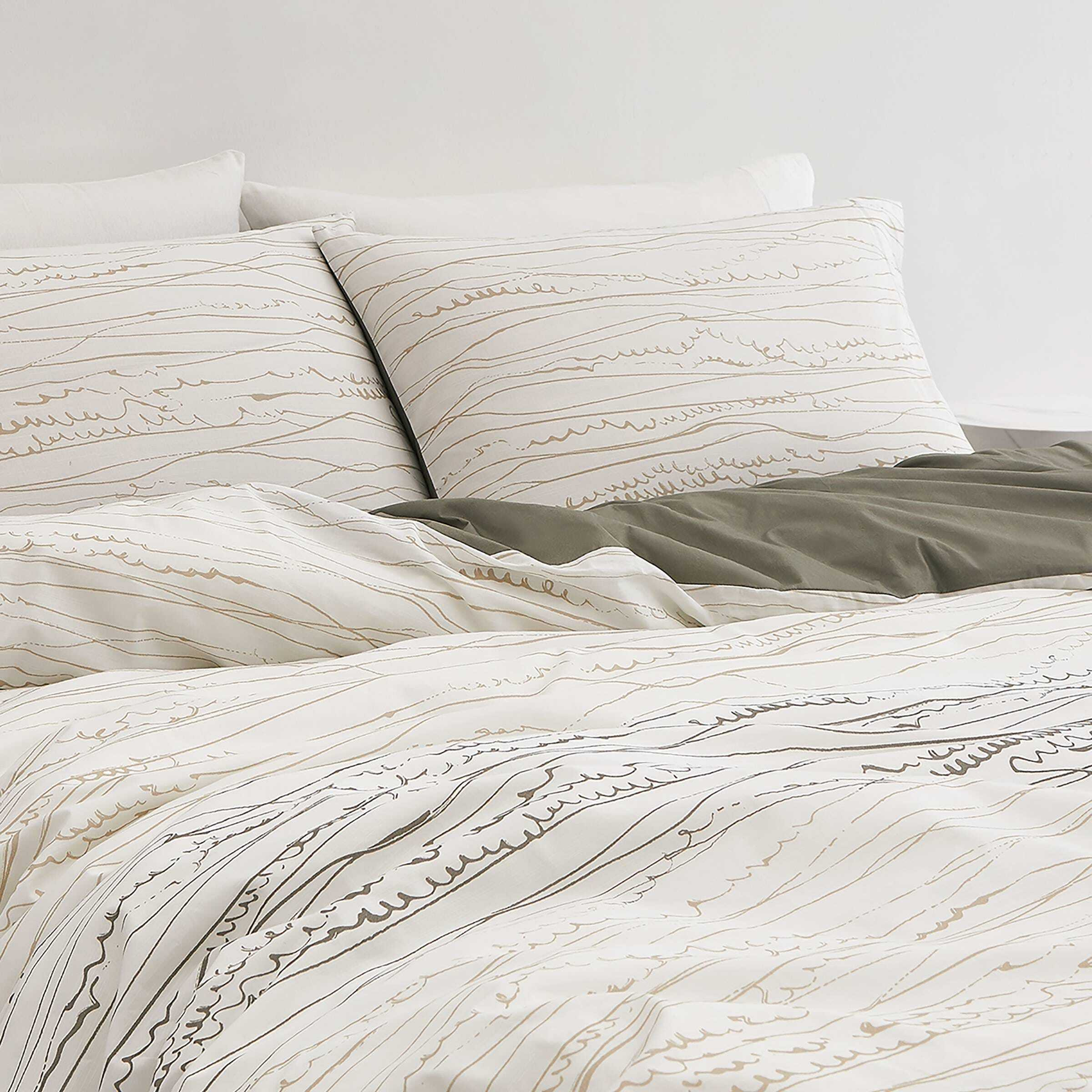 Himeya Less Than 4Hz Double Duvet Cover, Vetiver by Bedeck Home ...