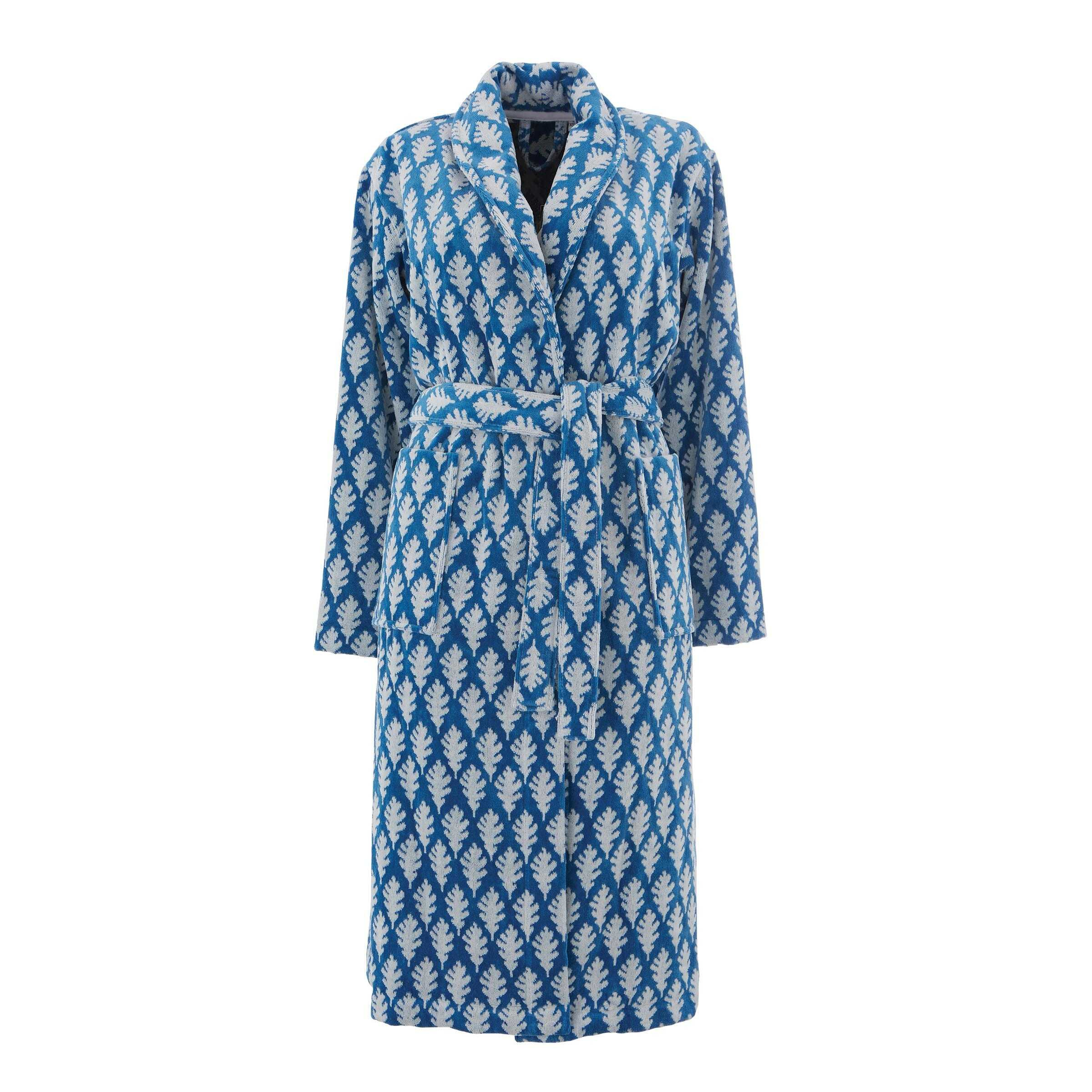 Joules Oak Leaf Robe - Small/Medium, Blue by Bedeck Home | ufurnish.com