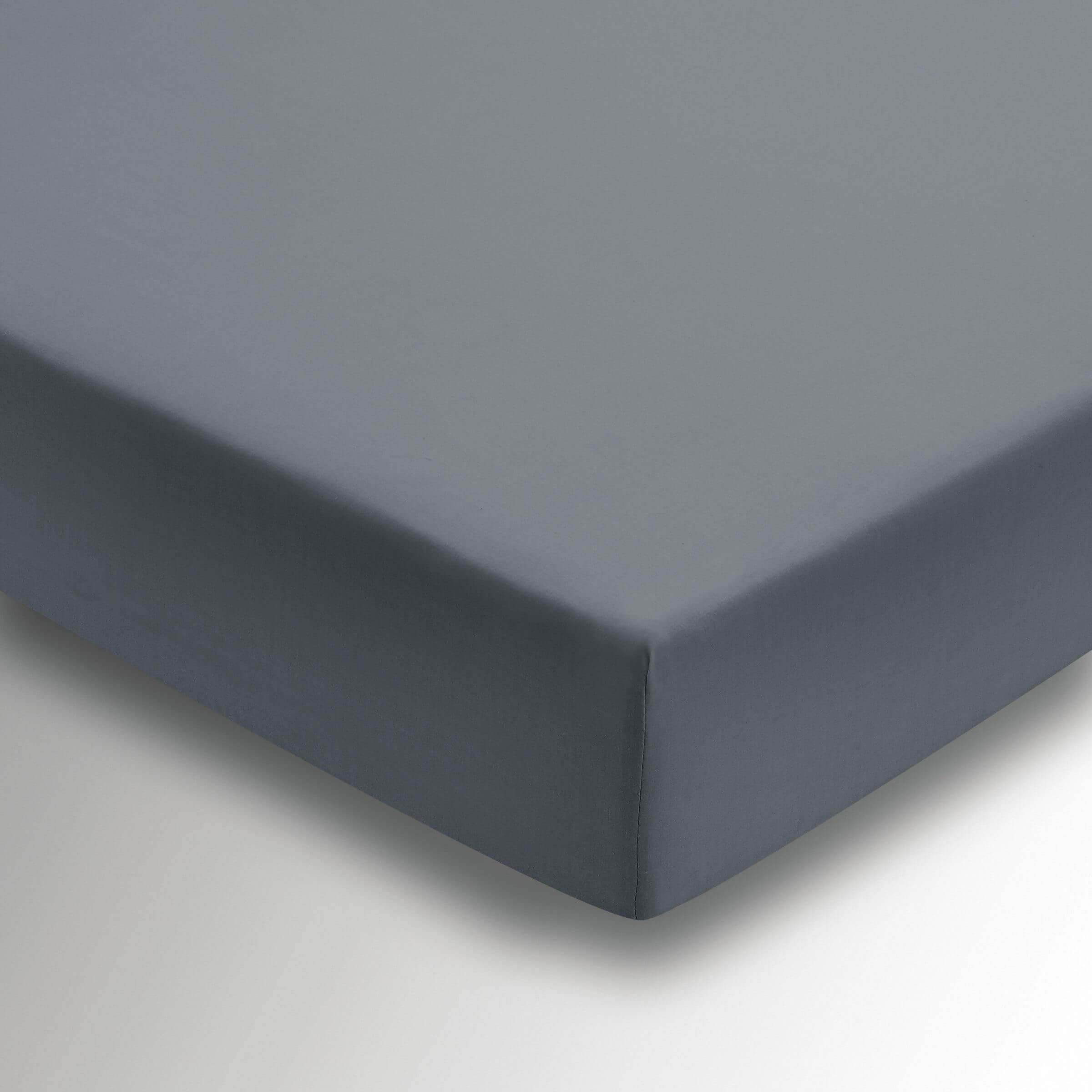 Bedeck 1951 Plain Dye Percale Double Extra Deep Fitted Sheet, Charcoal ...