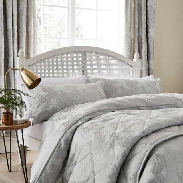 Sanderson Ashbee Single Duvet Cover, Platinum by Bedeck Home | ufurnish.com
