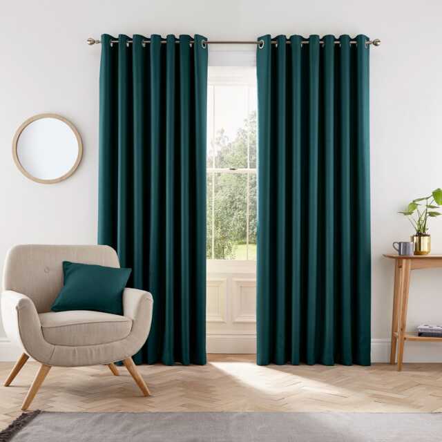 "Helena Springfield Eden Lined Curtains 66"" x 72"", Teal" by Bedeck ...