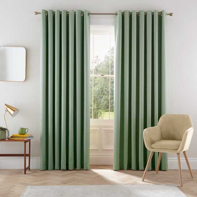 "Helena Springfield Eden Lined Curtains 90"" x 90"", Sage" by Bedeck ...