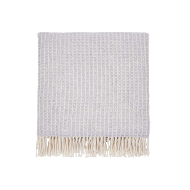 Murmur Burr Woven Throw, Cloud Grey by Bedeck Home | ufurnish.com