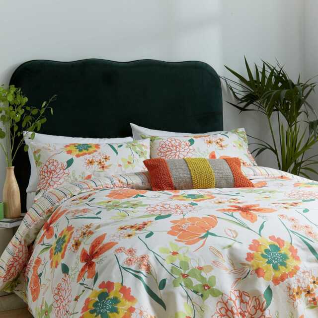 Helena Springfield Budding Brights Bella Single Duvet Cover Set, Mango ...
