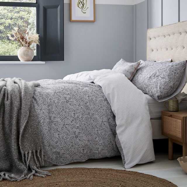 Helena Springfield Fable Eloise Single Duvet Cover Set, Grey by Bedeck ...