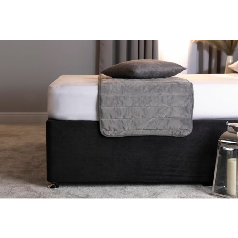 Faux Suede Deep Base Wrap - Black - Double by belledorm | ufurnish.com