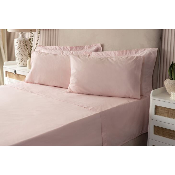 Easycare 200 Count Platform Valance (Percale) - Powder Pink - King Size by belledorm | ufurnish.com