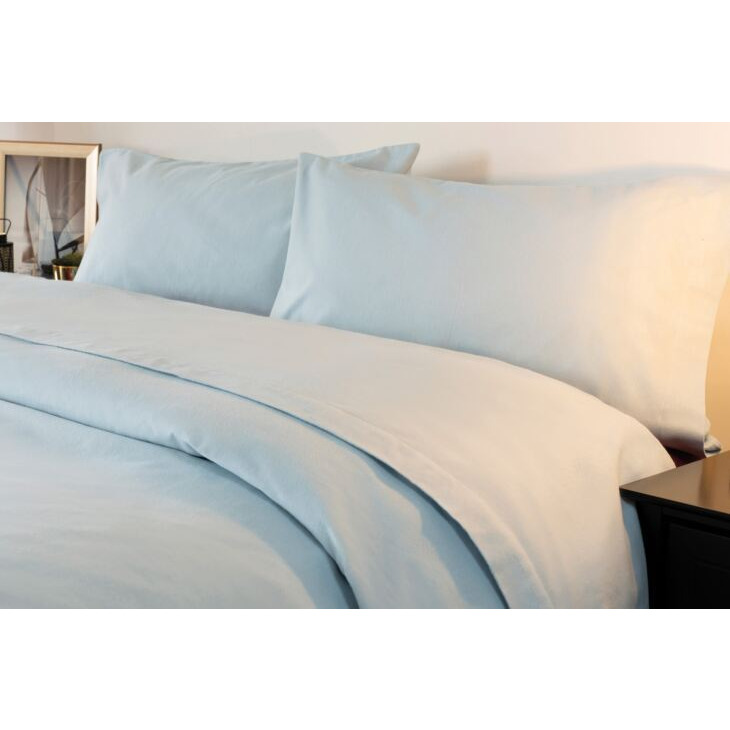 Brushed Cotton Extra Deep 38cm Fitted Sheet - Blue - Small Double 4FT ...