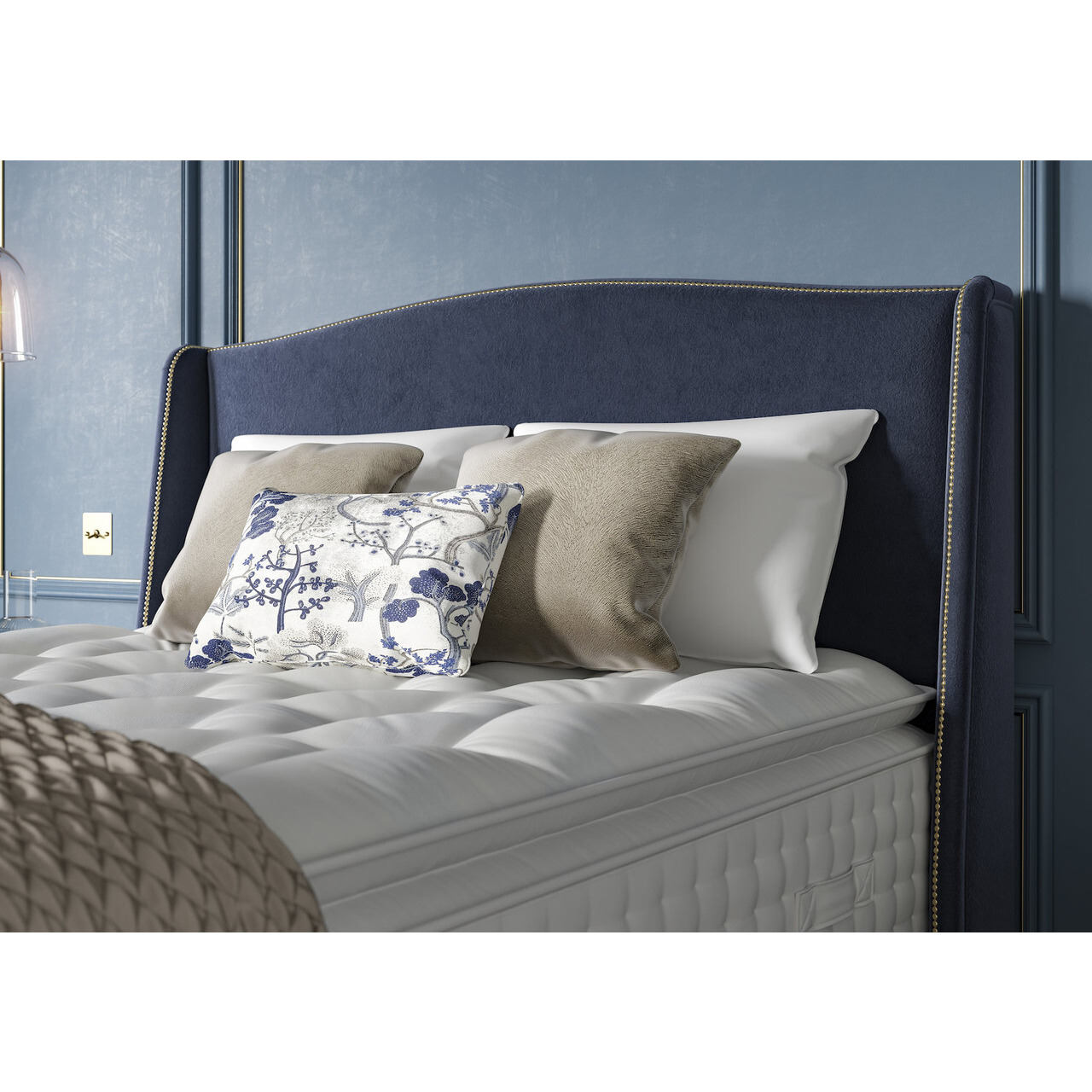 Staples & Co Trafalgar Studded Full Length Headboard by Bensons for ...