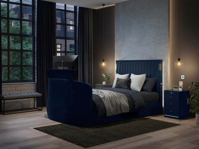 Aura Ottoman TV Bed Frame With Dolby Atmos Surround Sound by Bensons for Beds ufurnish