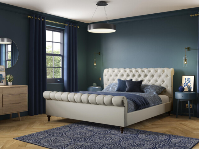 Penelope Upholstered Sleigh Bed Frame by Bensons for Beds | ufurnish.com