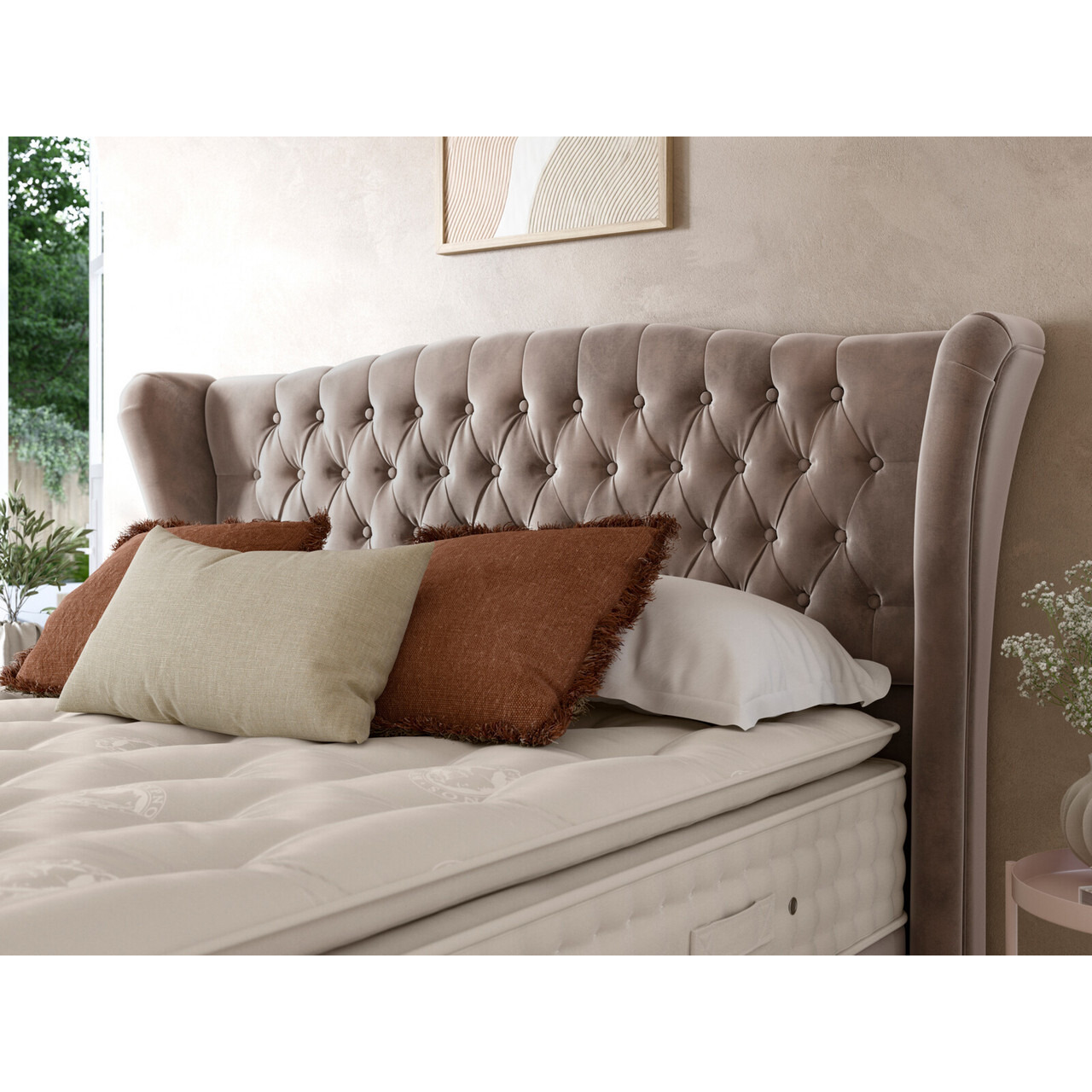 Staples & Co Belgravia Buttoned Floorstanding Split Headboard by ...
