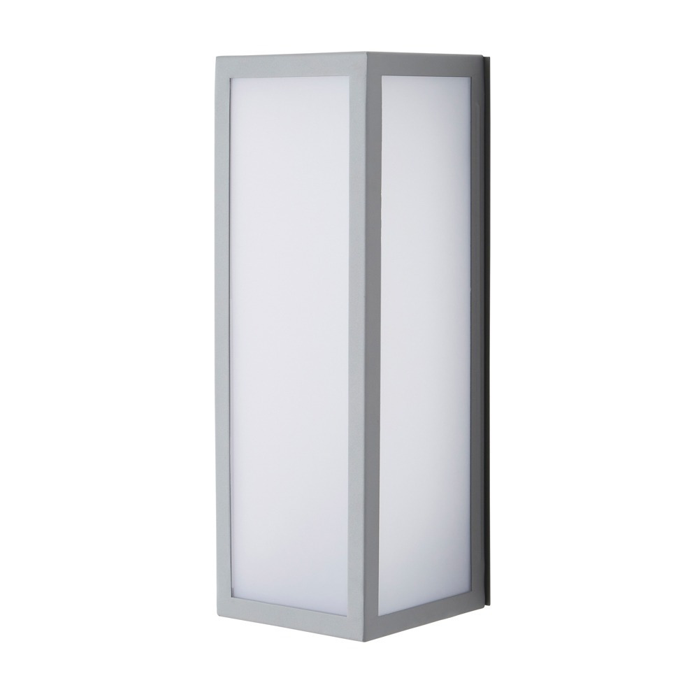 Greyson Opal Glass Panel Outdoor Wall Light, Silver by BHS | ufurnish.com
