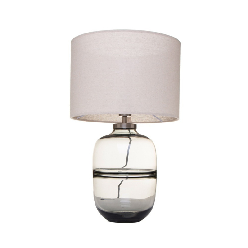 Maple Clear Glass Table Lamp with Shade, Smoke by BHS | ufurnish.com