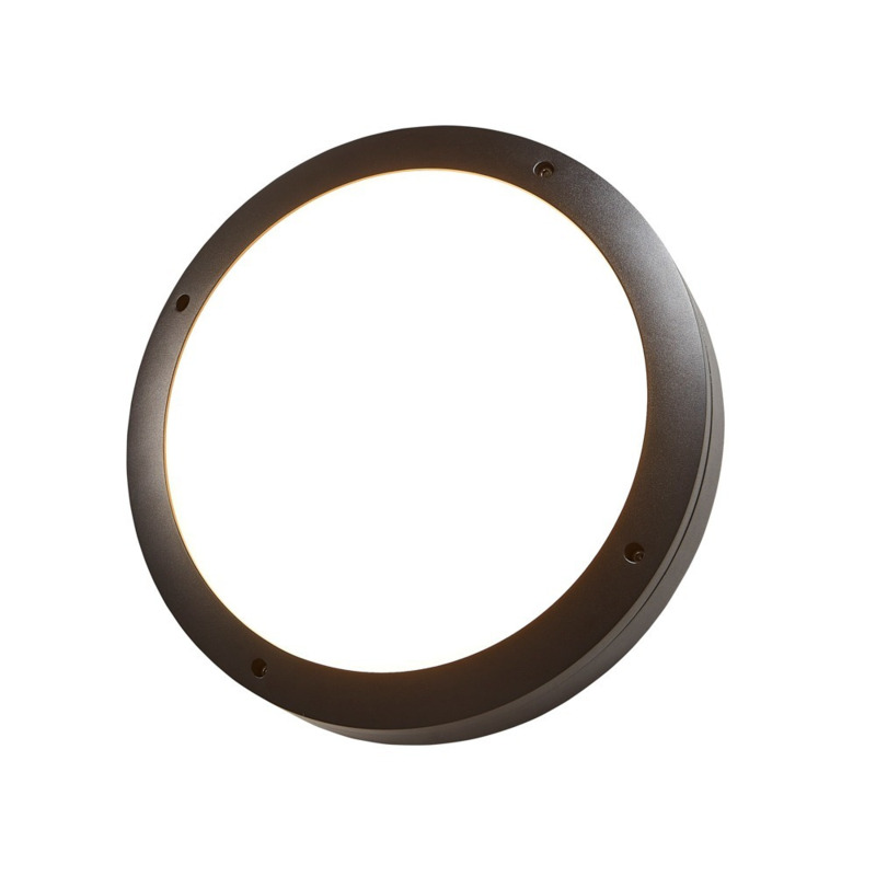 Rik Outdoor Round Bulkhead Wall Light, Black by BHS | ufurnish.com