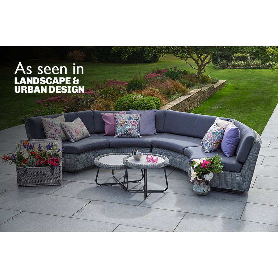 Curved Rattan Garden Modular Sofa Set in Grey- Cliveden - E - Bridgman ...