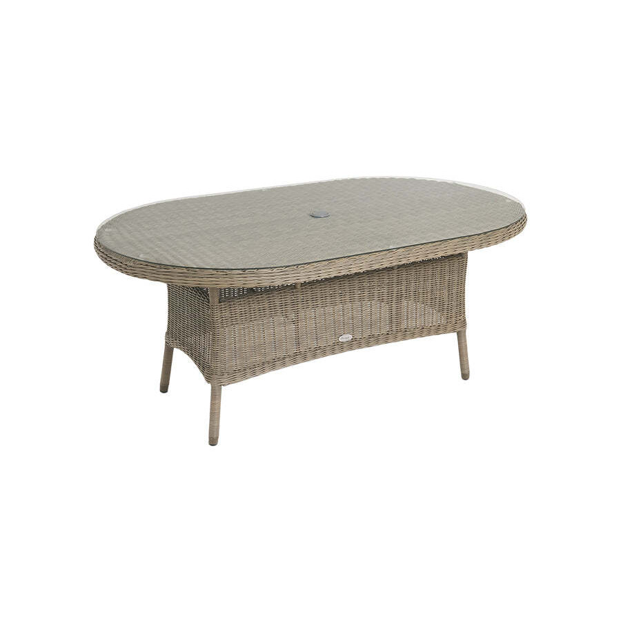 Oval Rattan Garden Dining Table (180cm) - Kensington - Bridgman by ...