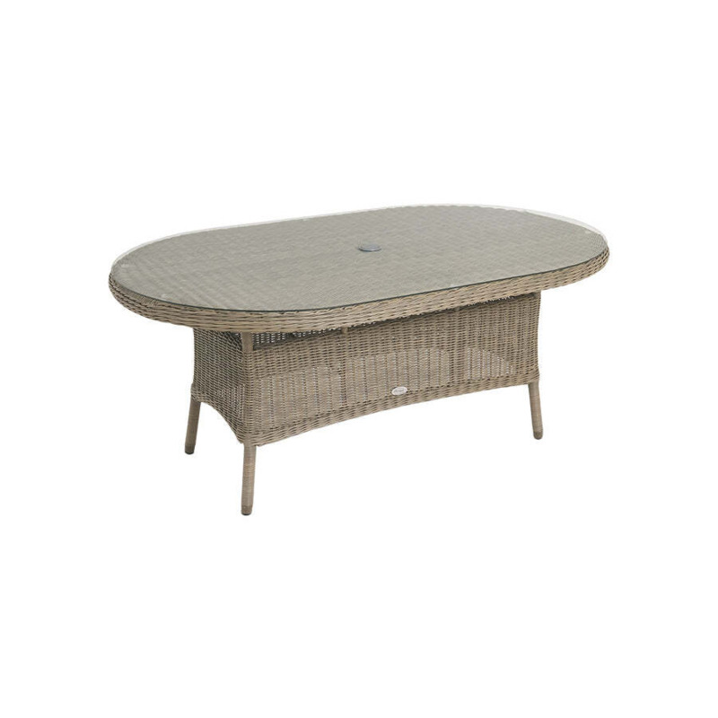 Oval Rattan Garden Dining Table (180cm) - Kensington - Bridgman by ...