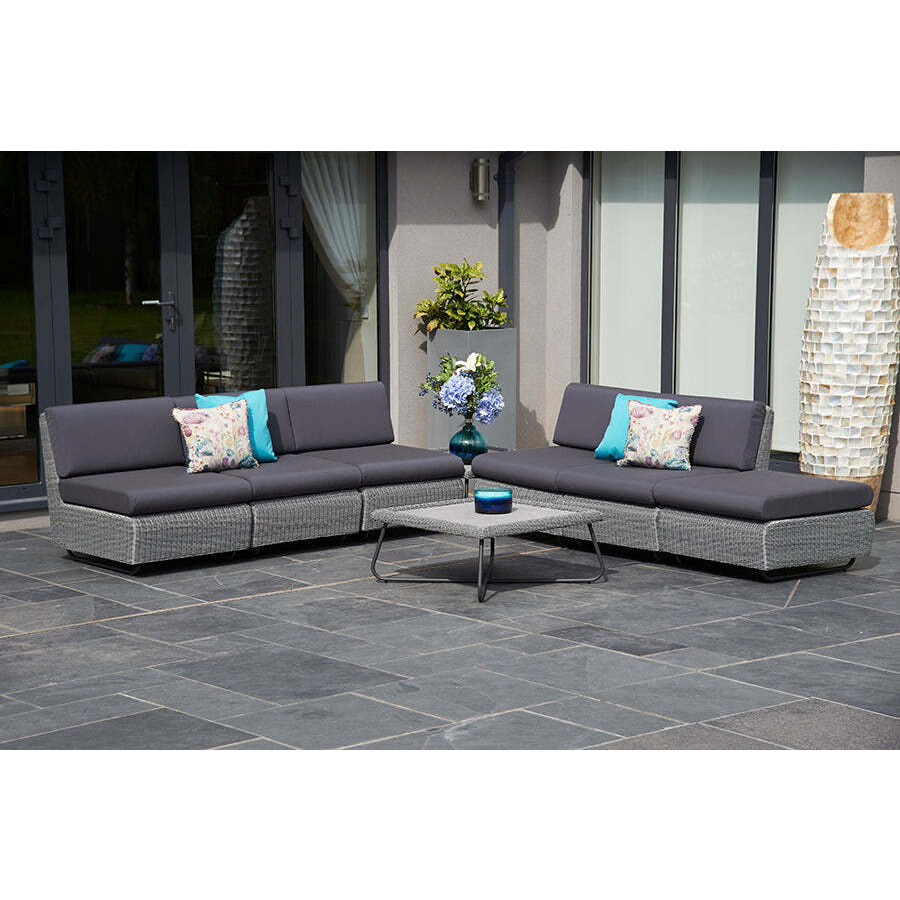 Rattan Garden Modular Sofa Set in Grey - P - Cliveden - Bridgman by ...