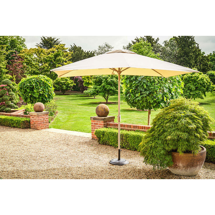 3.2m x 2.1m Deluxe Rectangular Aluminium Almond Parasol with 25kg ...