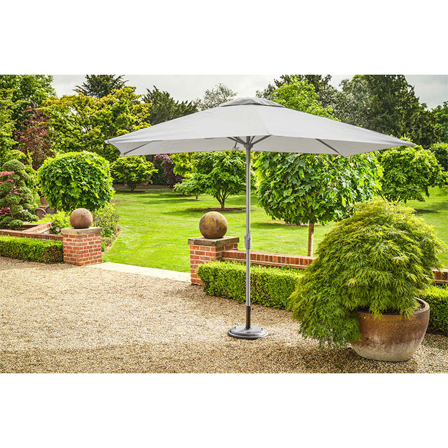 3.2m x 2.1m Deluxe Rectangular Aluminium Grey Parasol with 25kg ...