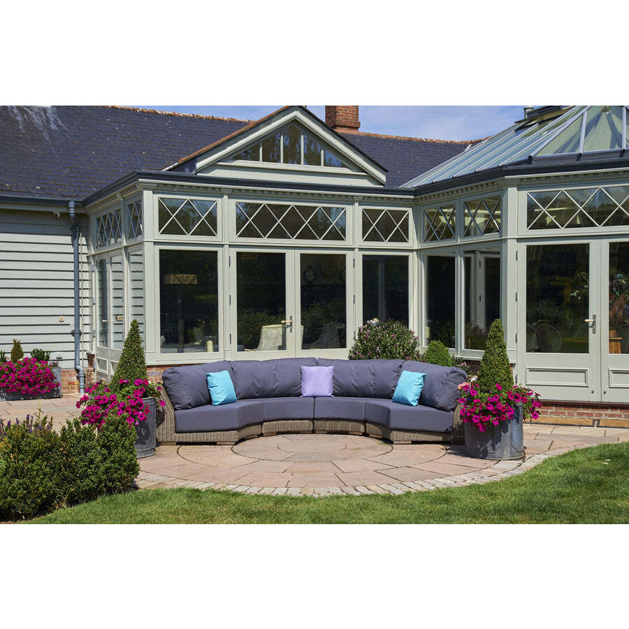 Kensington Curved Rattan Garden Modular Sofa Set A (Without Coffee ...