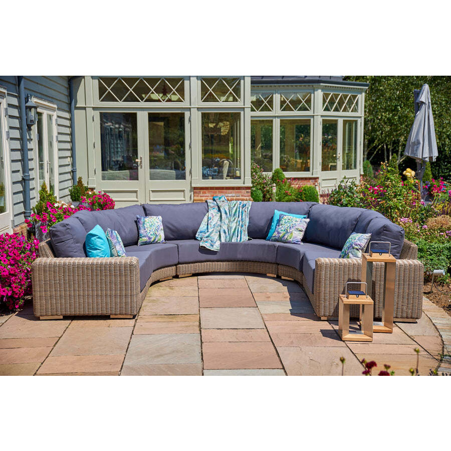 Kensington Curved Rattan Garden Modular Sofa Set D (Without Coffee ...