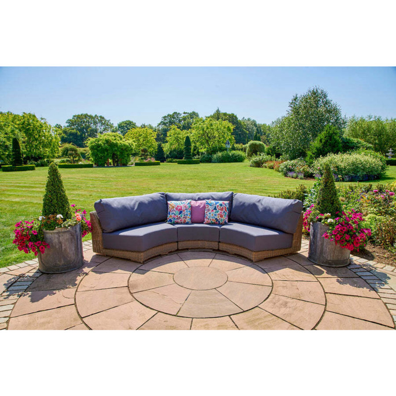 Kensington Curved Rattan Garden Modular Sofa Set B (Without Coffee ...