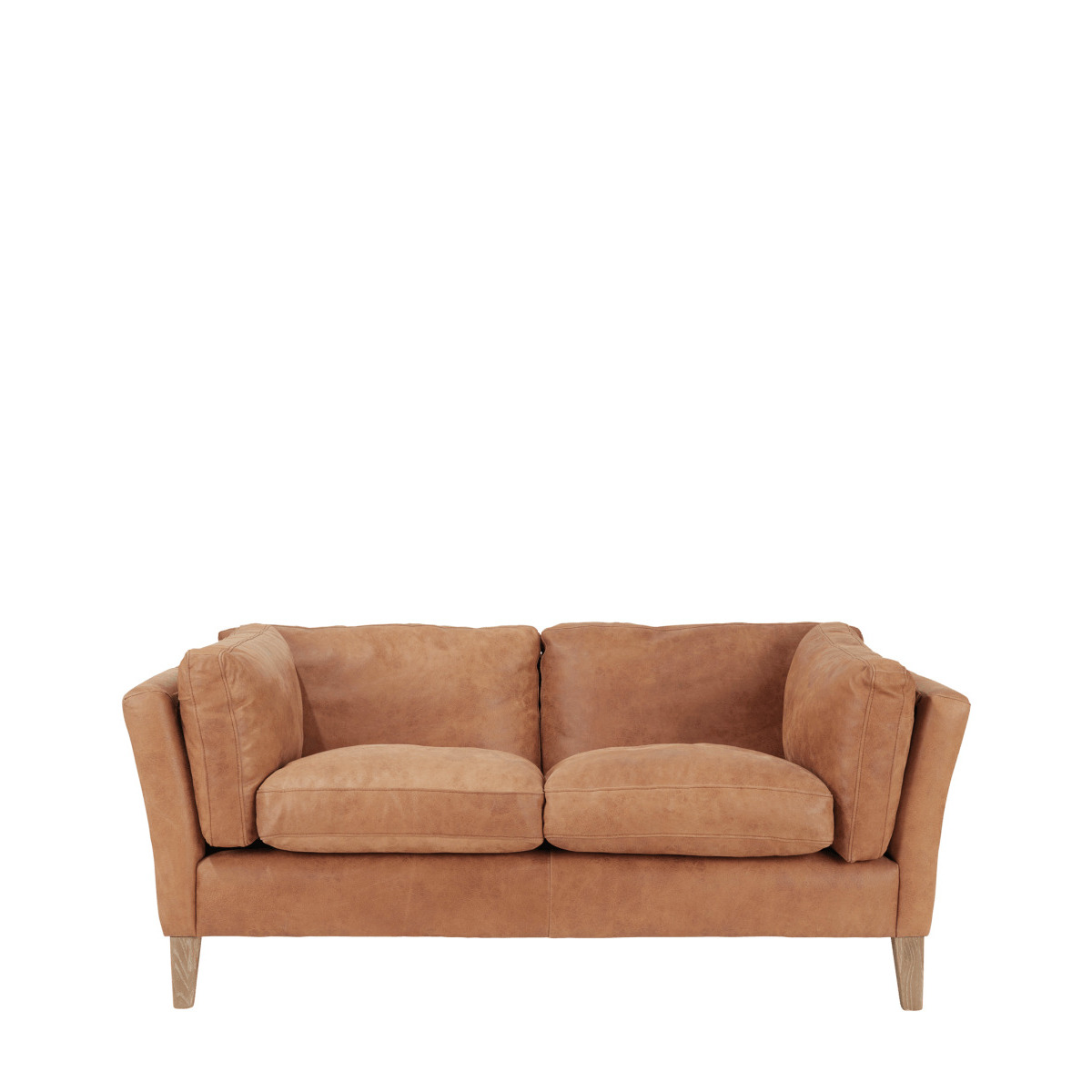 OKA, Marwick 2-Seater Sofa - Aged Tobacco, Sofas, Leather, Plain by ...