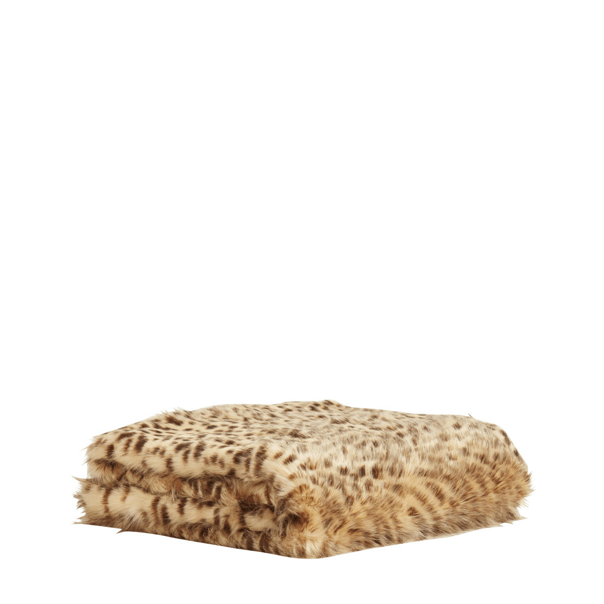 OKA, Yolyn Faux Fur Throw - Cheetah / Blue, Throws, Acrylic/Polyester ...
