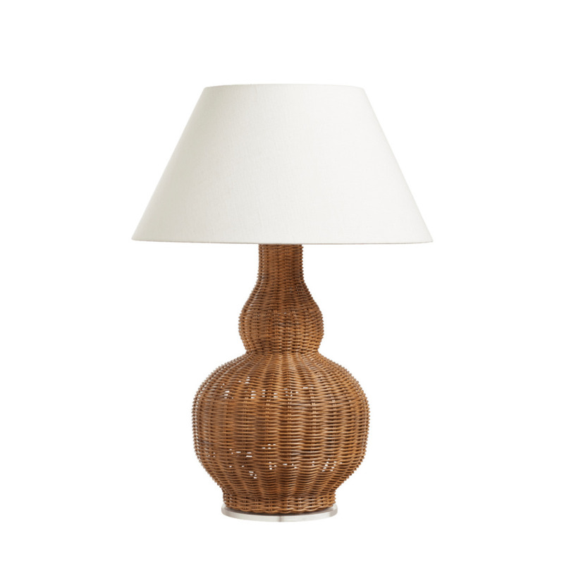 OKA, Calabash Rattan Table Lamp - Natural, Table Lamps, Acrylic/Rattan ...