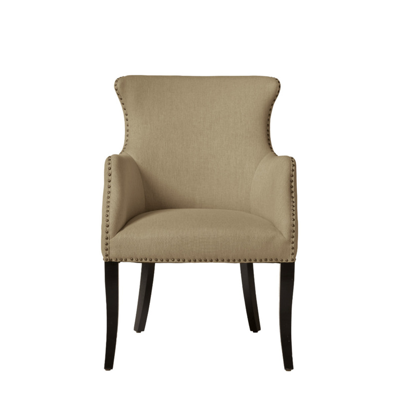 OKA, Beardon Armchair - Wild Oats Wide Herringbone, Armchairs, Linen ...