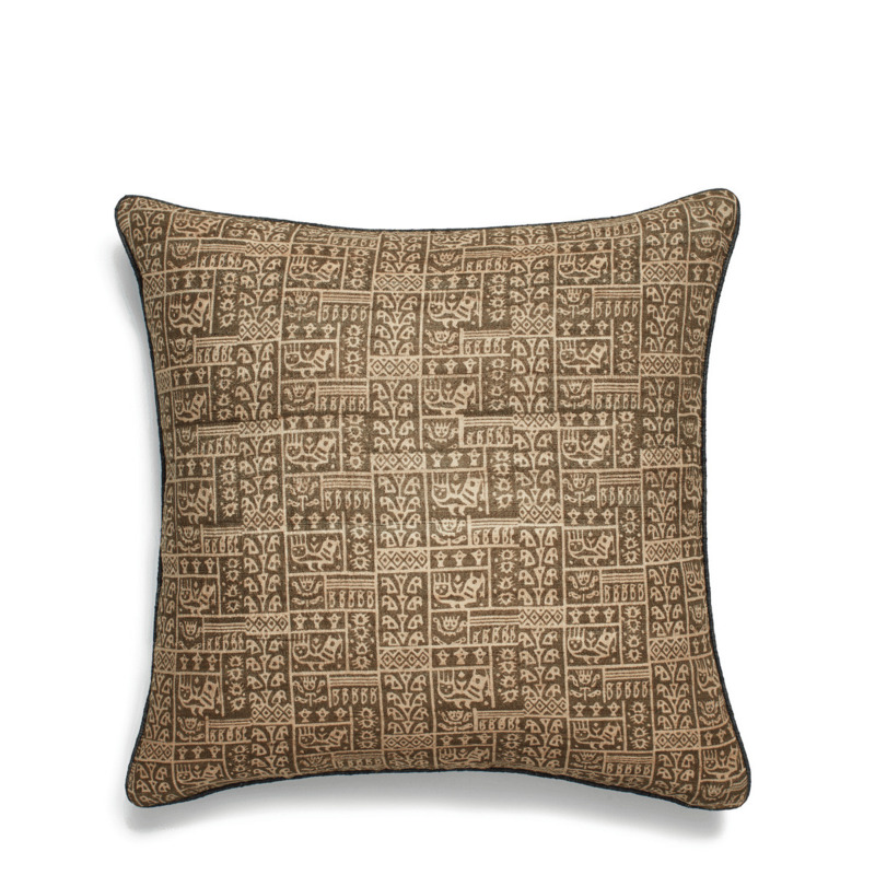 OKA, Grassetto Symbols Cushion Cover - Cedar Green/Indigo, Cushion ...