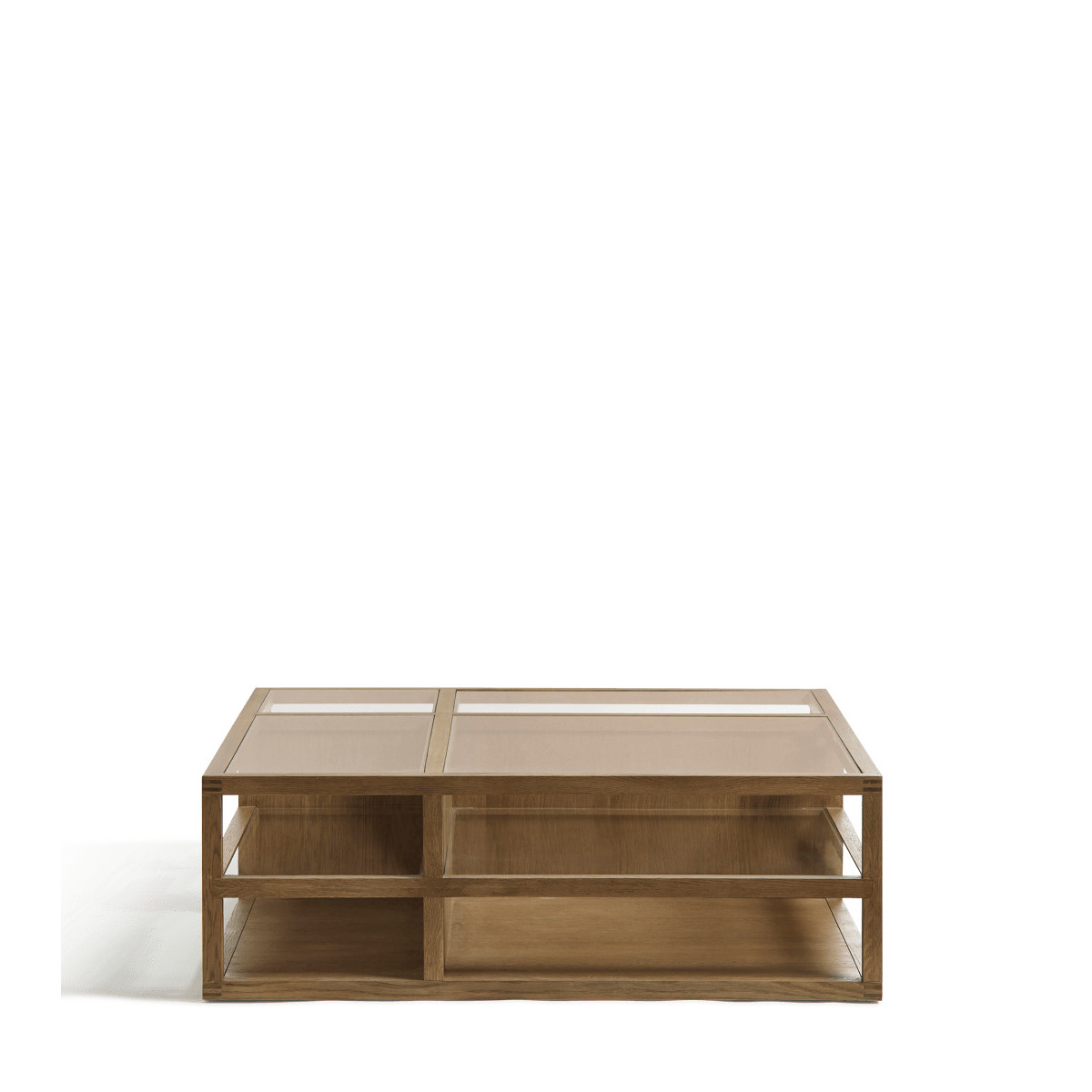 OKA, Alexey Coffee Table - Weathered Oak, Coffee Tables, Glass/Plywood ...
