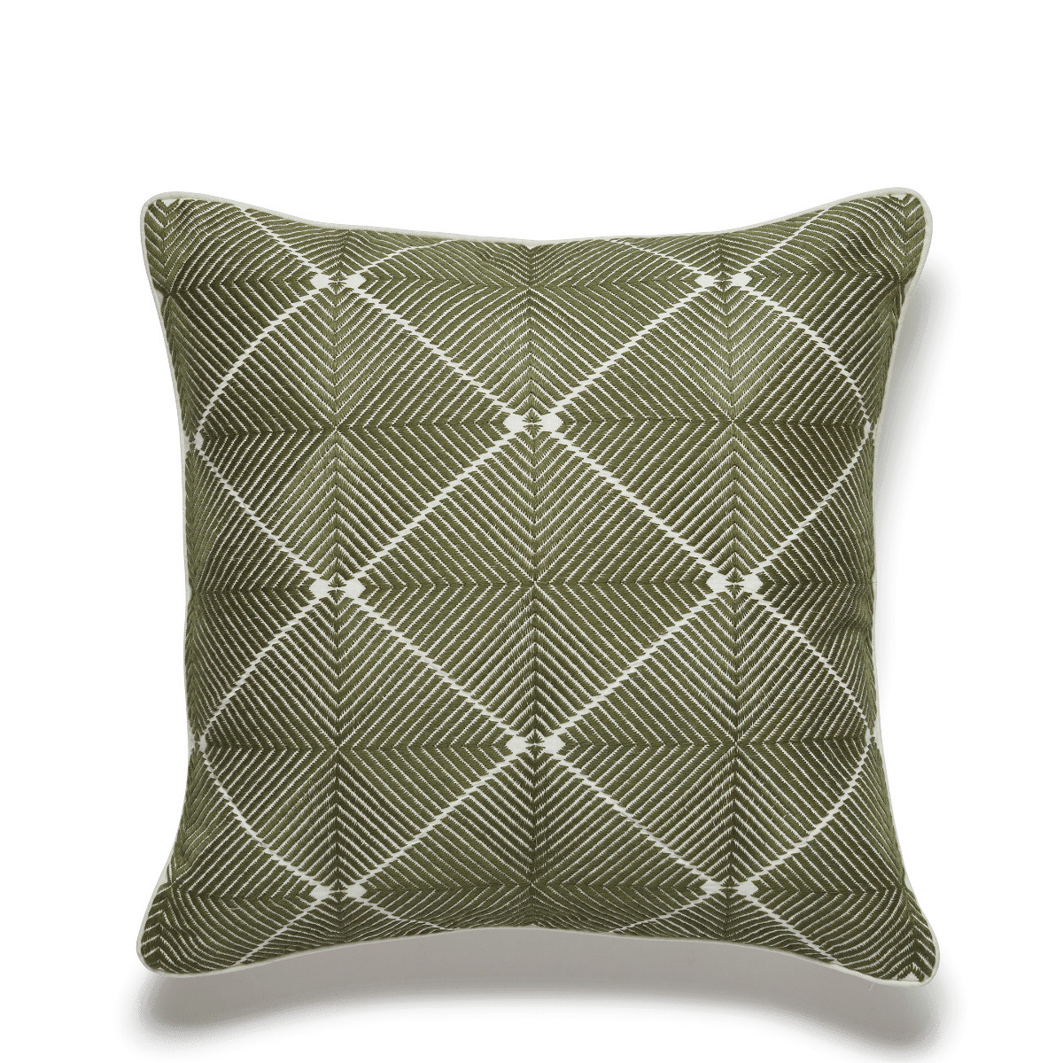 OKA, Hirkani Diamond Cushion Cover - Moss, Cushion Covers, Cotton/Linen ...