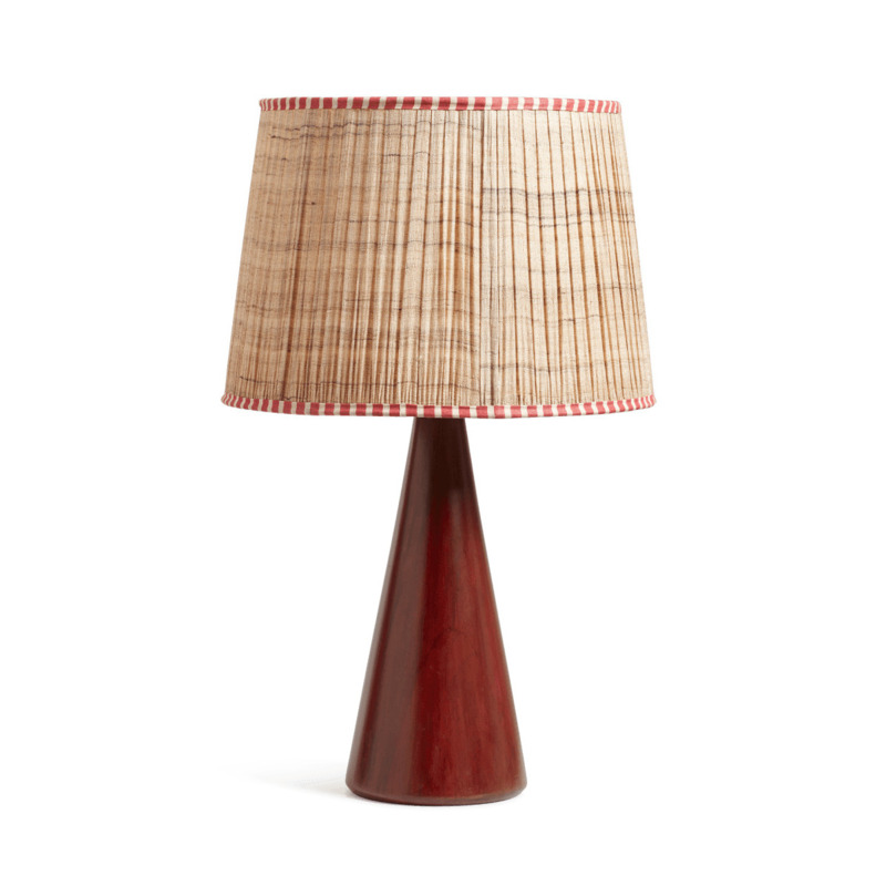 OKA, Ernest Table Lamp - Brushed Red, Table Lamps, Mango Wood/Metal by ...