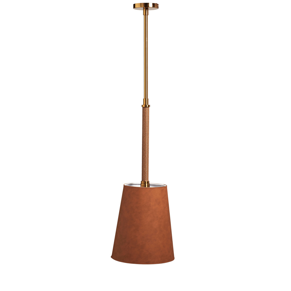 OKA, Kirana Pendant Lamp - Natural/Brown, Pendant Lights, Faux Leather ...